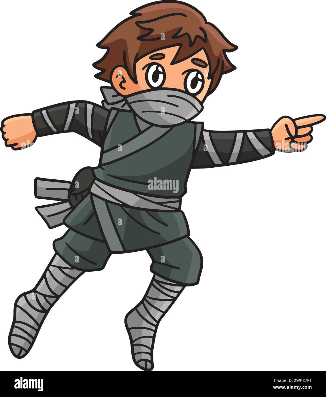 Ninja Cartoon Colored Clipart Illustration Stock Vector Image & Art - Alamy