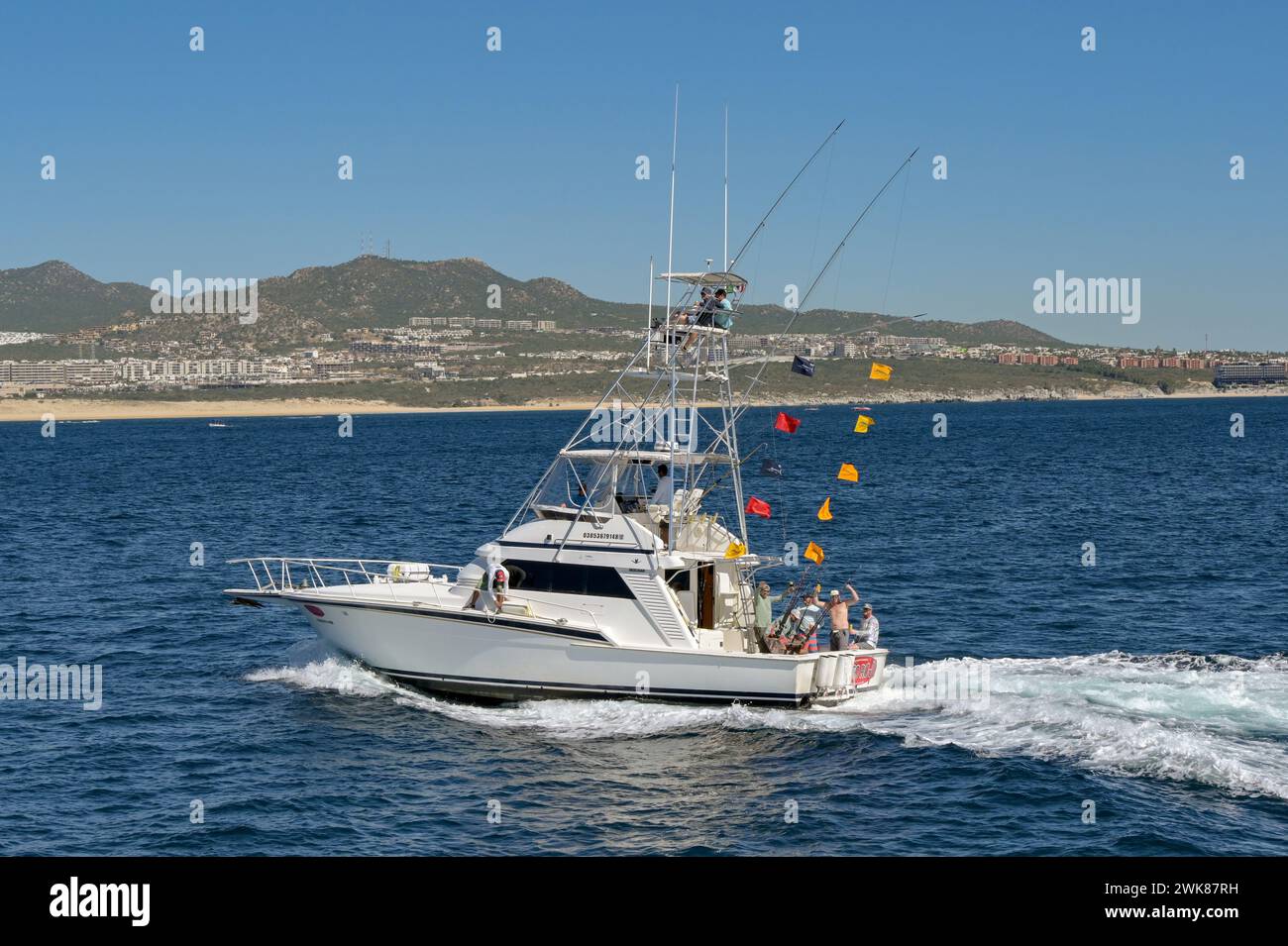Cabo San Lucas, Mexico - 14 January 2024:Fishing boat returning to Cabo ...