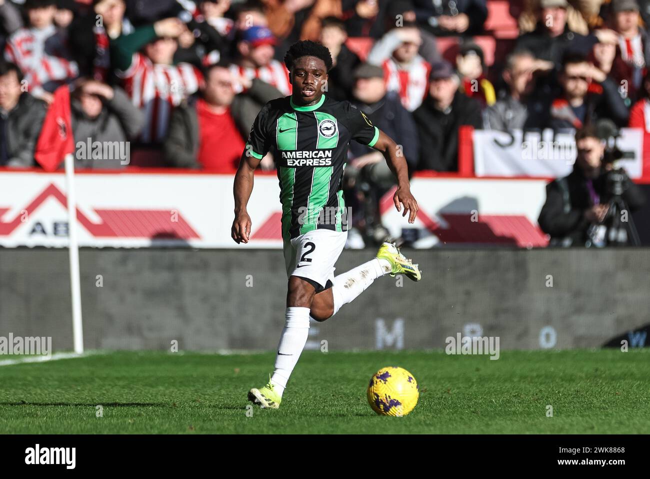 Tariq Lamptey of Brighton & Hove Albion with the ball during the ...