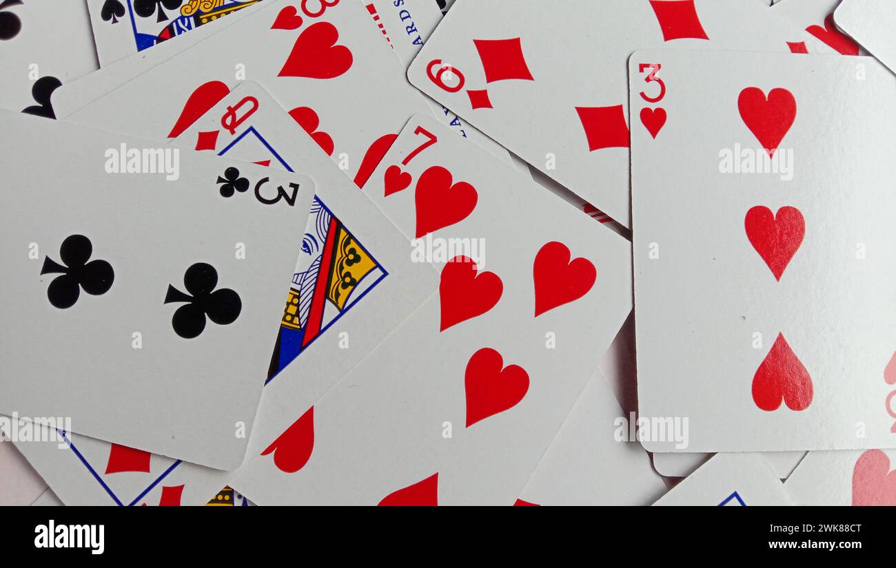 Photo of playing cards, photos of brain teasers Stock Photo - Alamy