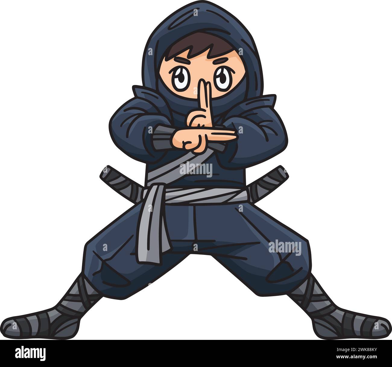 Ninja Cartoon Colored Clipart Illustration Stock Vector Image & Art - Alamy
