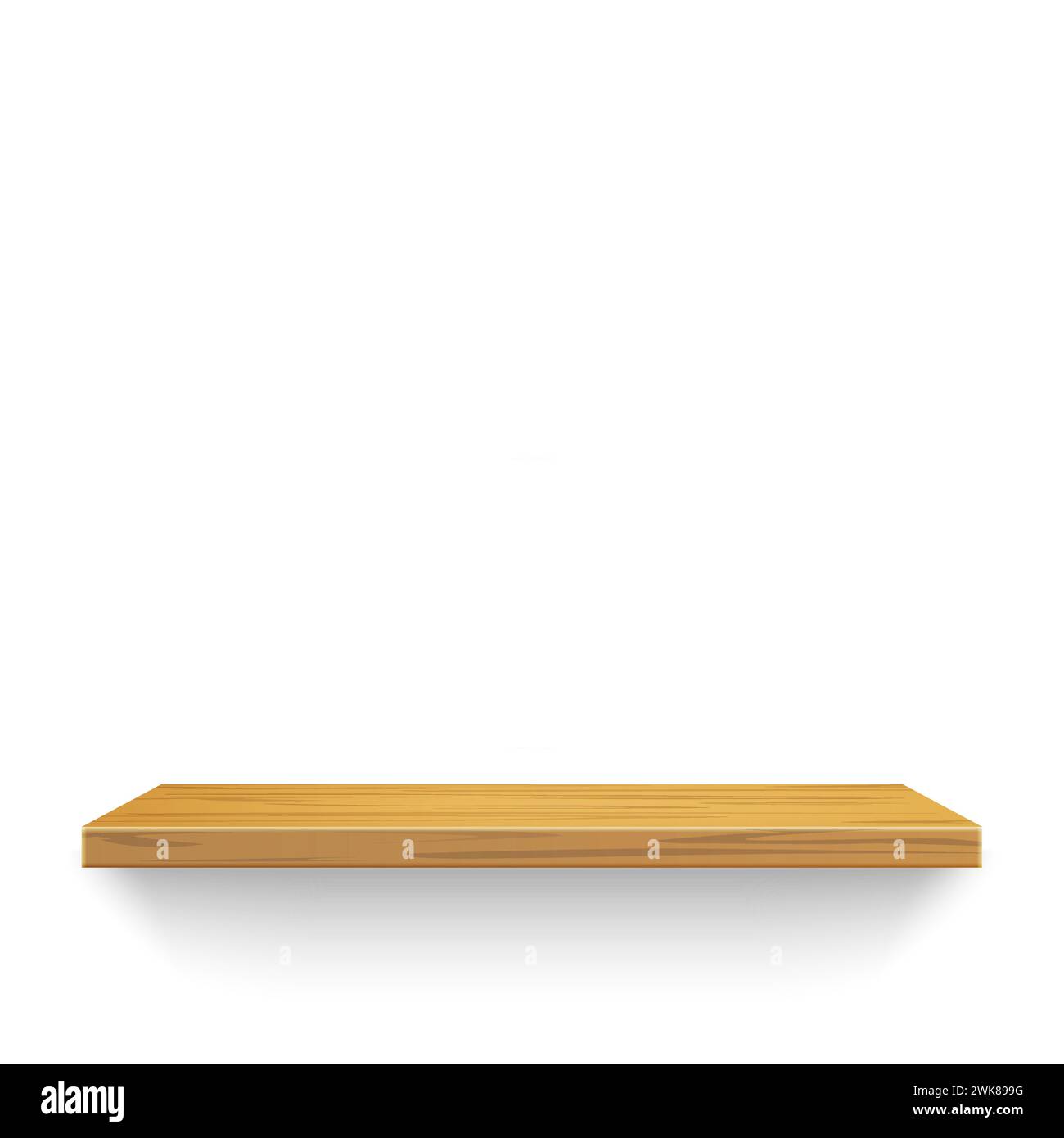 Wooden shef on white background. Vector realistic tabletop sheet ...