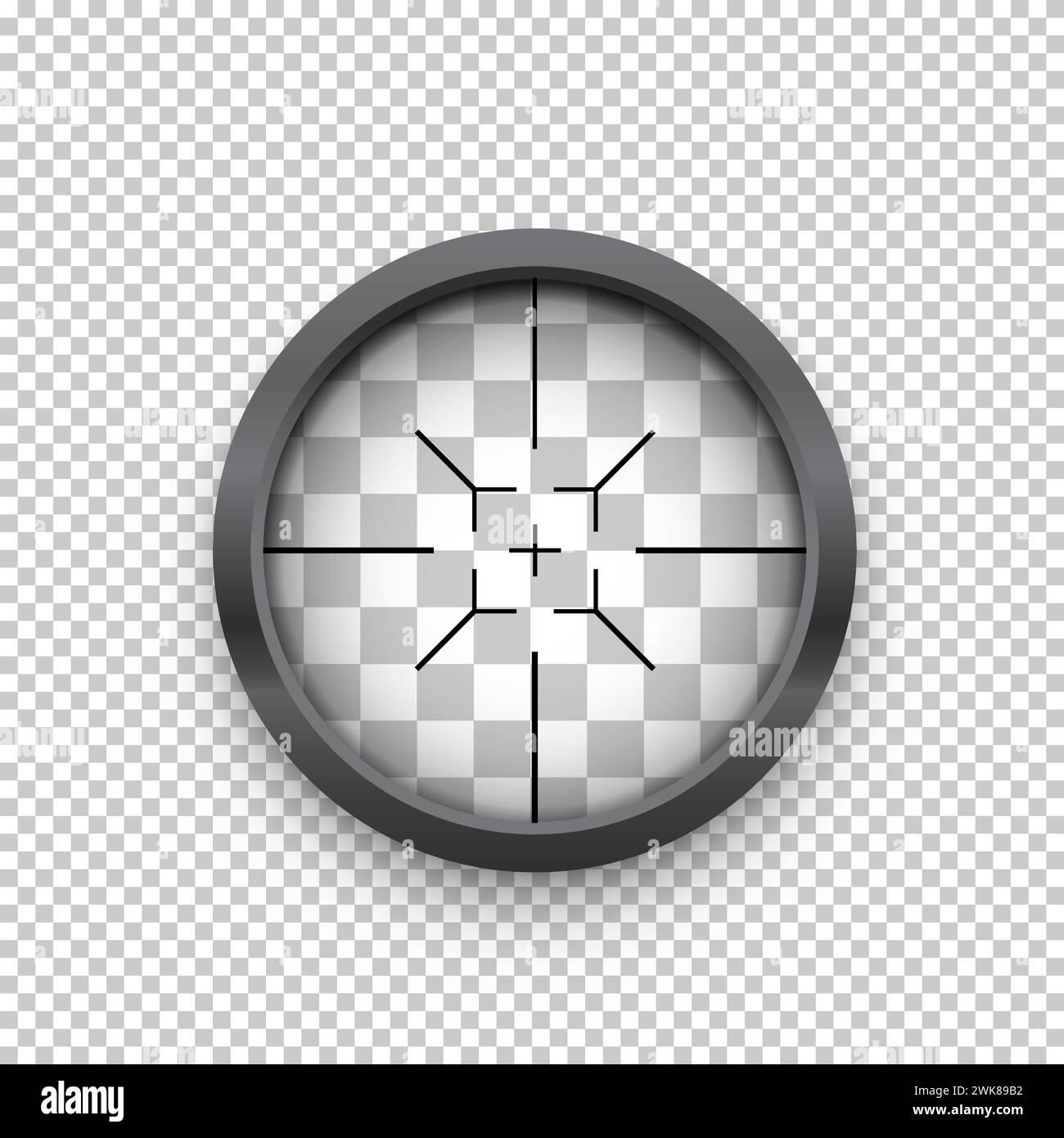 3D crosshair target vector illustration. Realistic isolated circle of sniper score with weapon ...