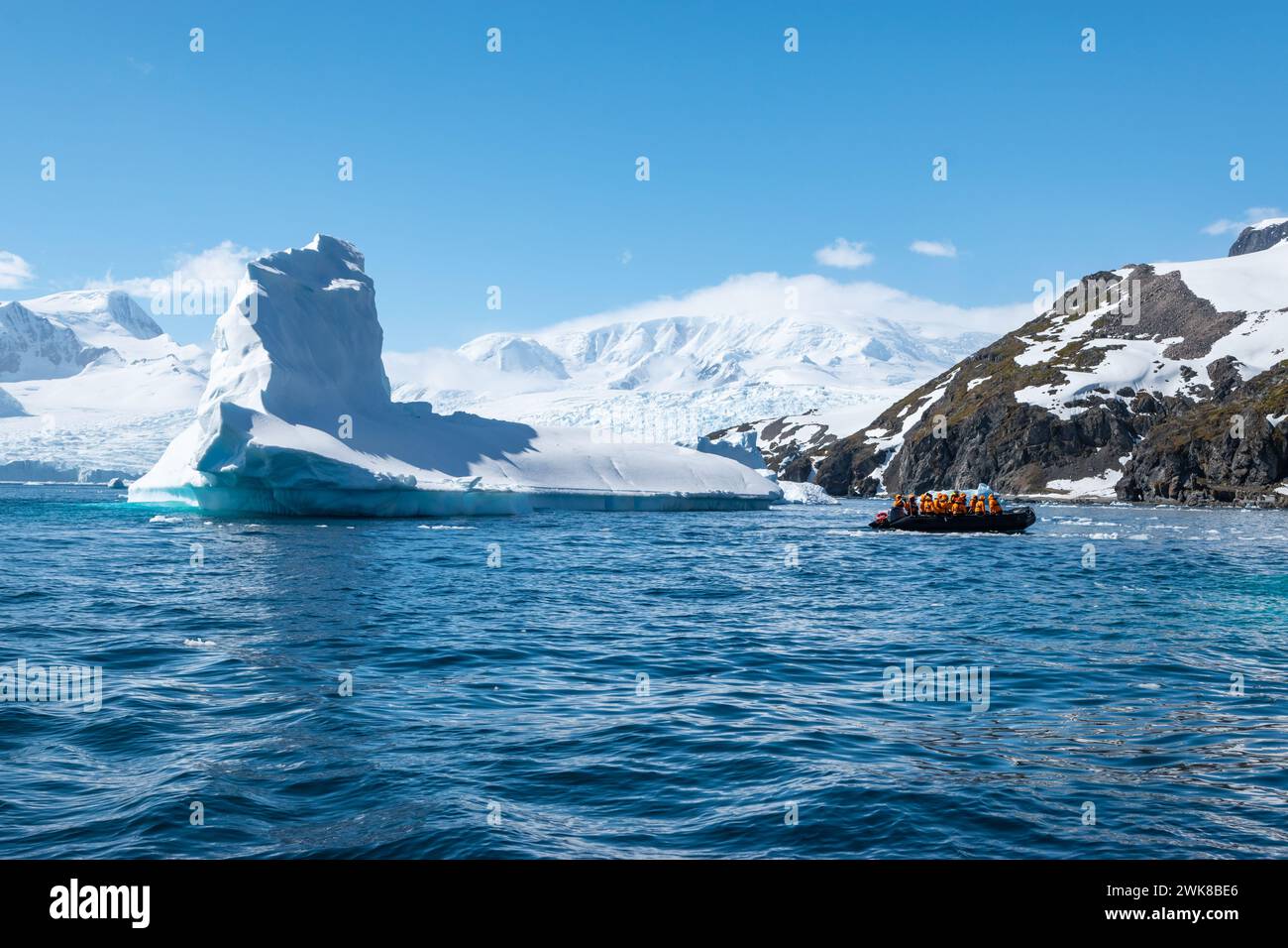 Landscape with iceberg in Cierva Cove, Antarctica. Antarctic expedition ...