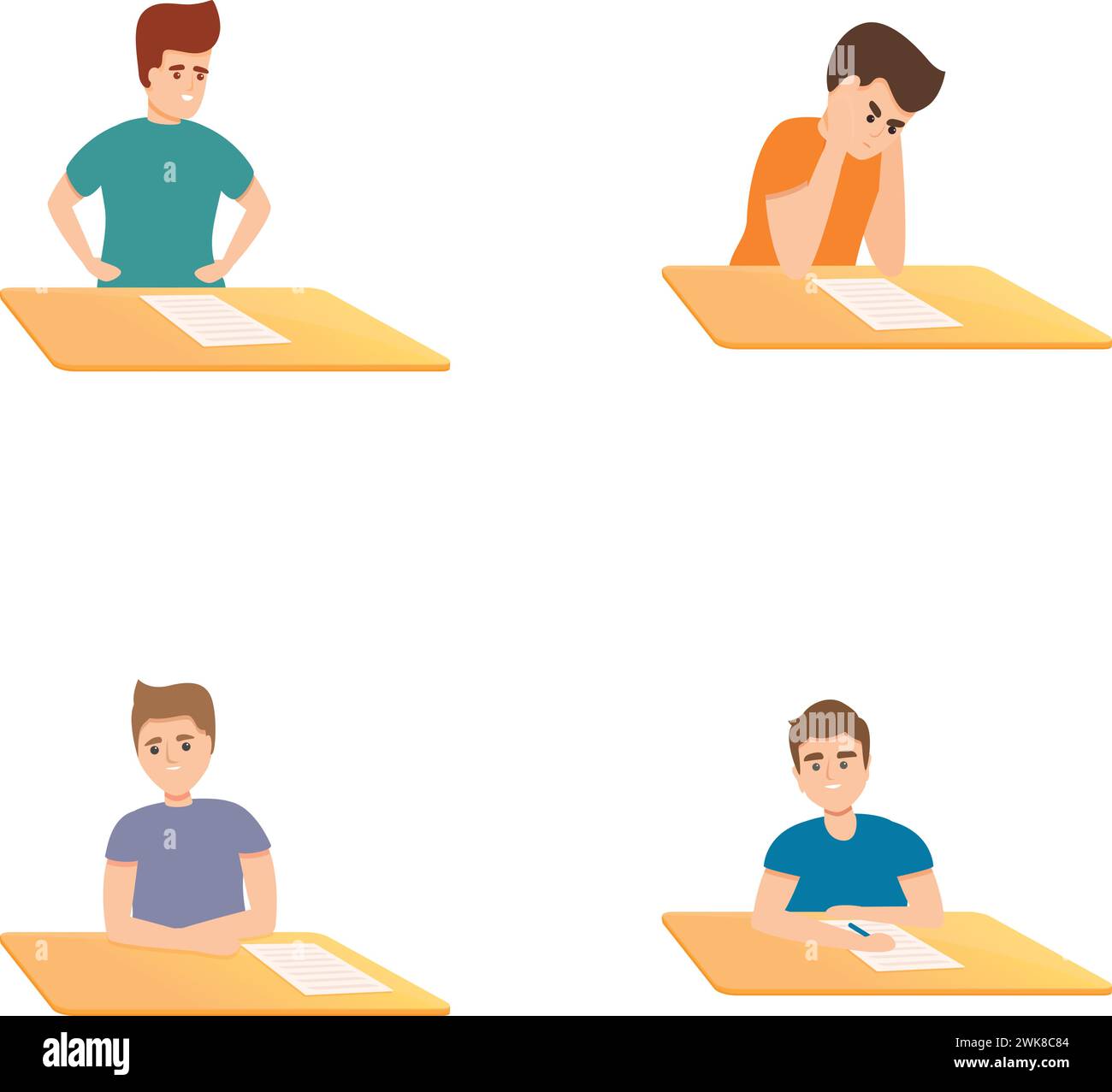 Student taking test desk Stock Vector Images - Alamy