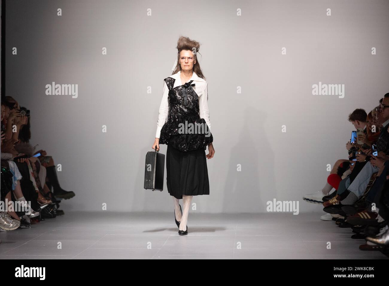 London, UK. February 19th, 2024. A model on the catwalk at the yuhan ...