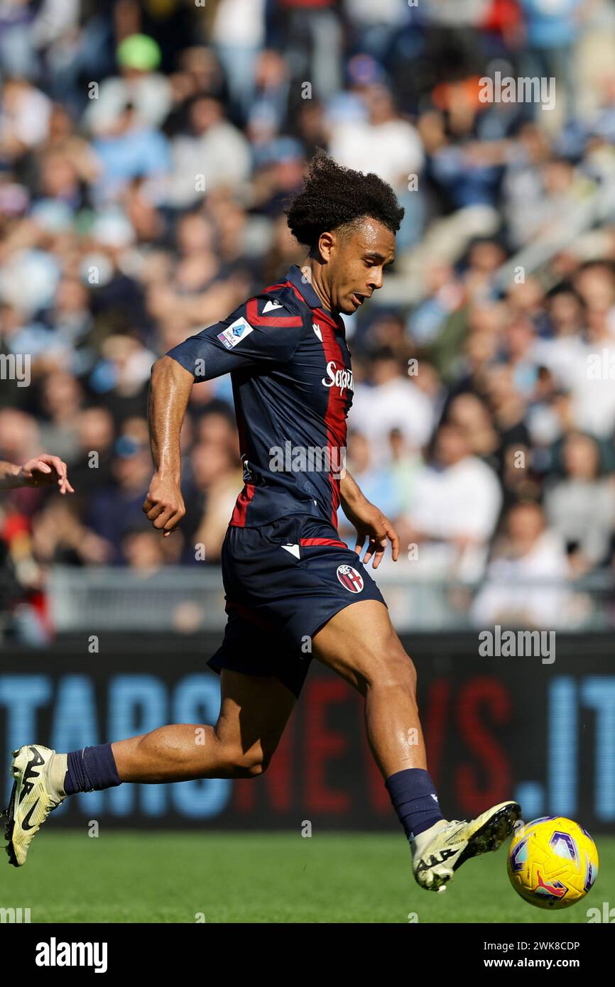 Bologna's Dutch forward Joshua Zirkzee controls the ball during the ...