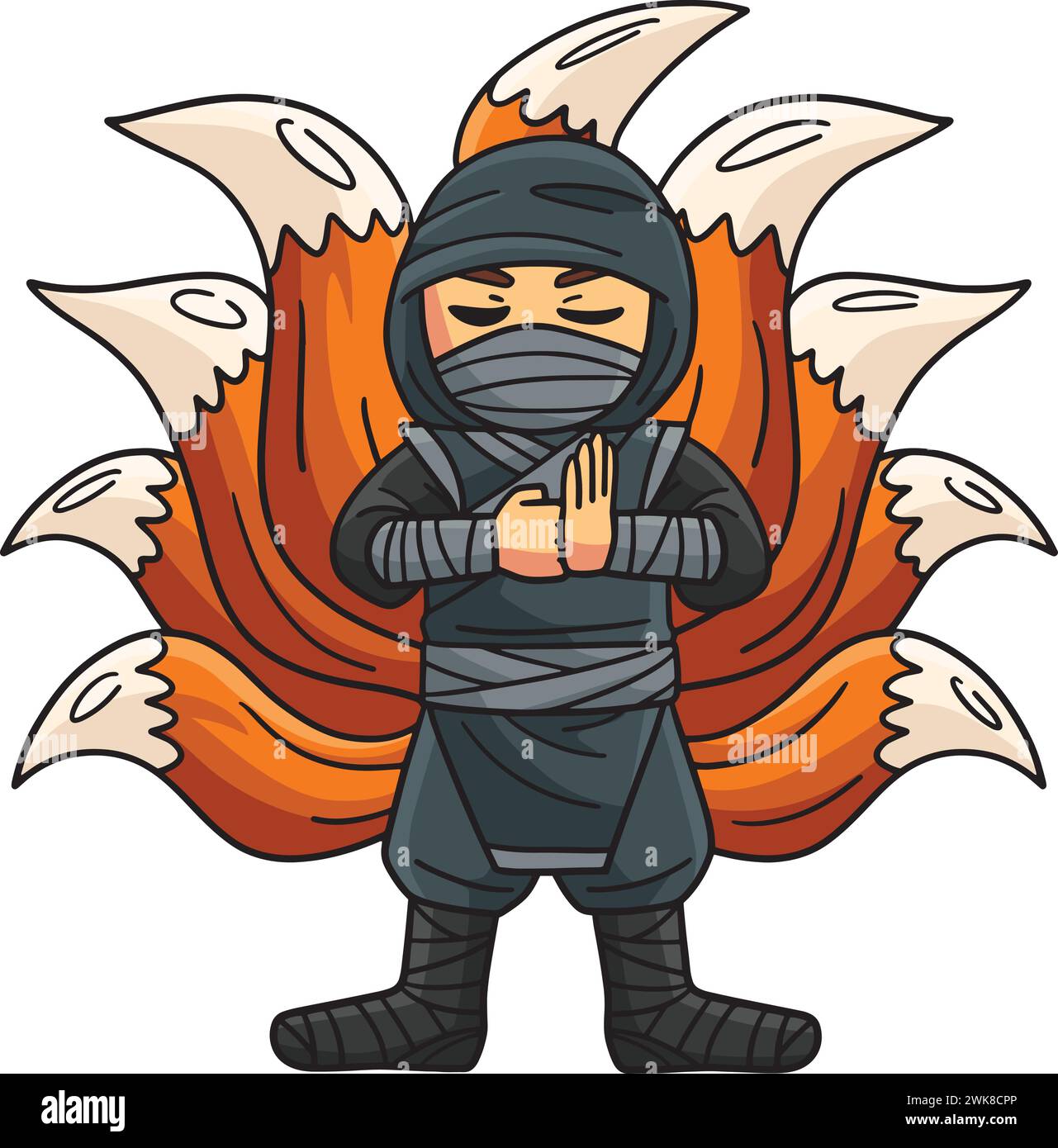 Ninja with Nine Tails Cartoon Colored Clipart Stock Vector Image & Art ...