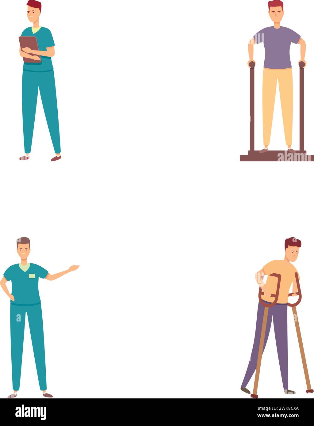 Adult patient and doctor and walking Stock Vector Images - Alamy