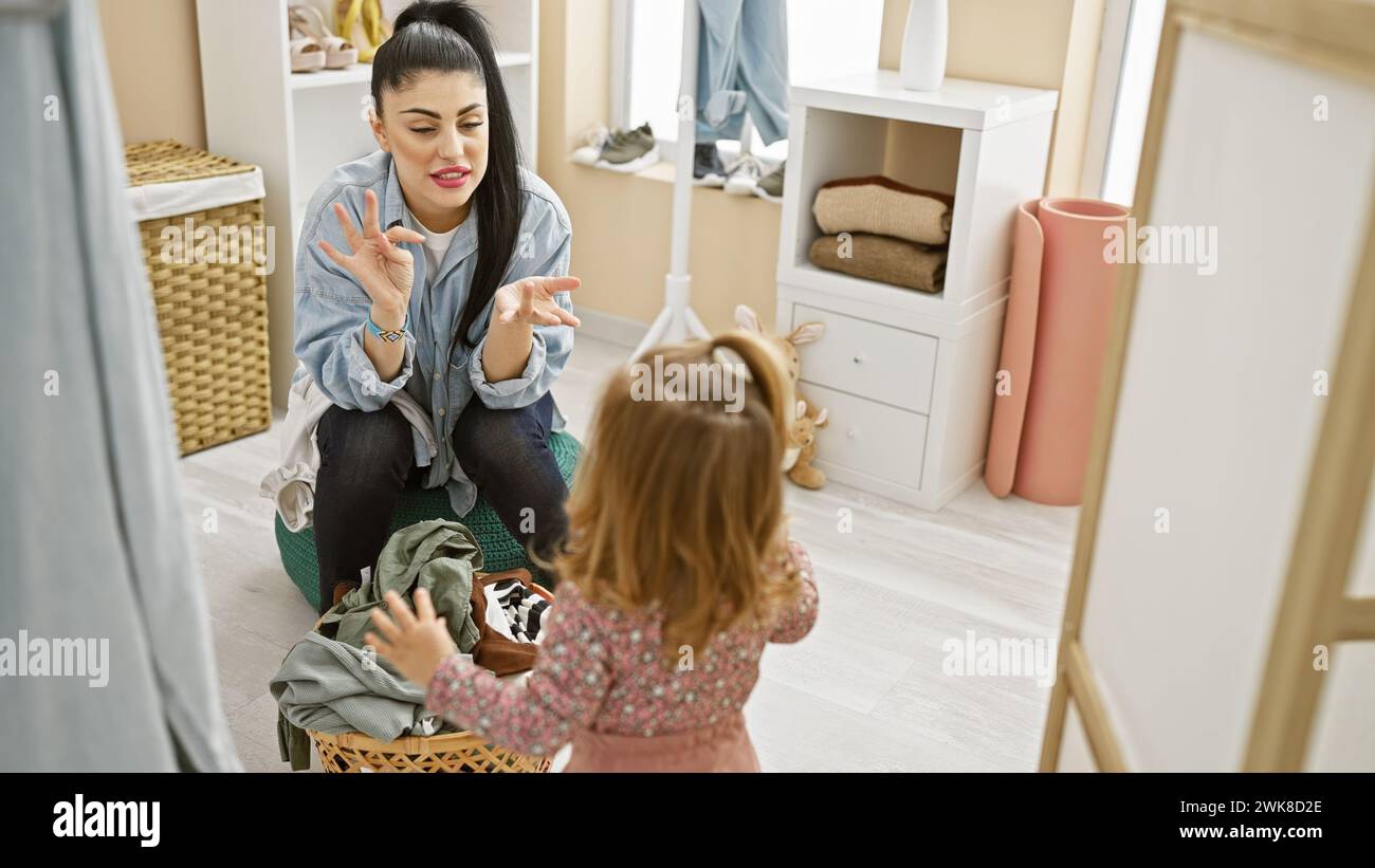 Tidying up at home with child hi-res stock photography and images - Alamy