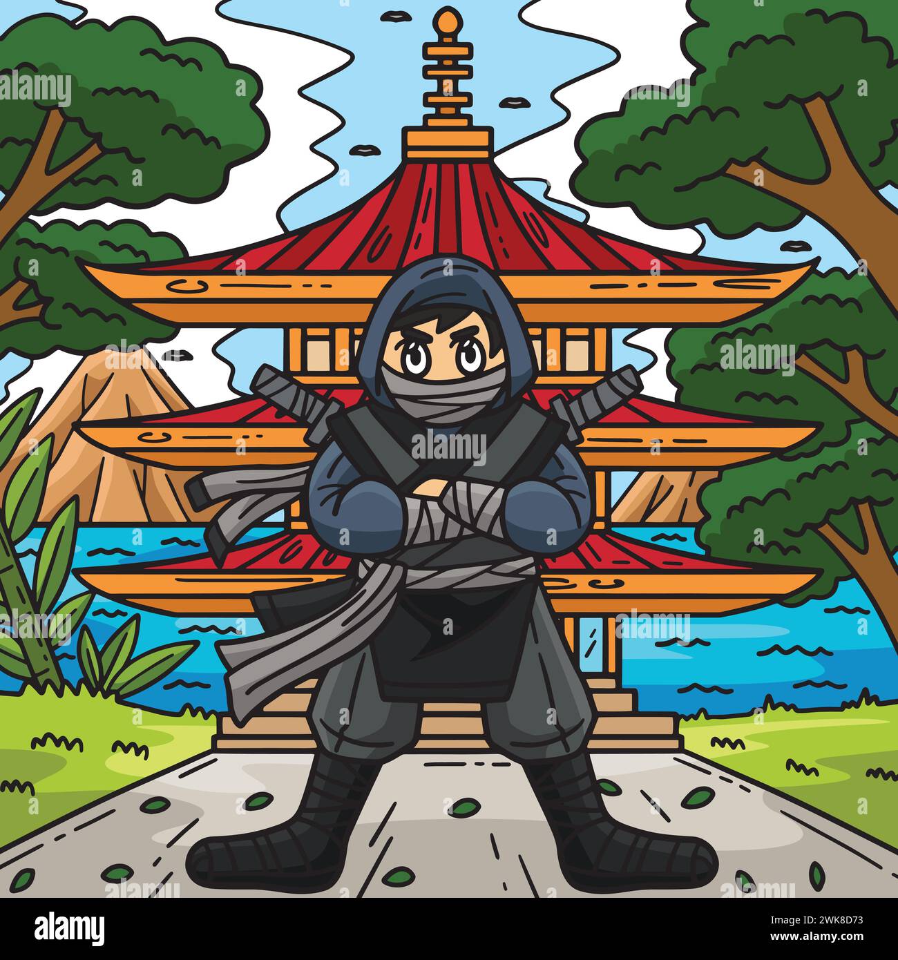 Pagoda japan hand drawing Stock Vector Images - Alamy