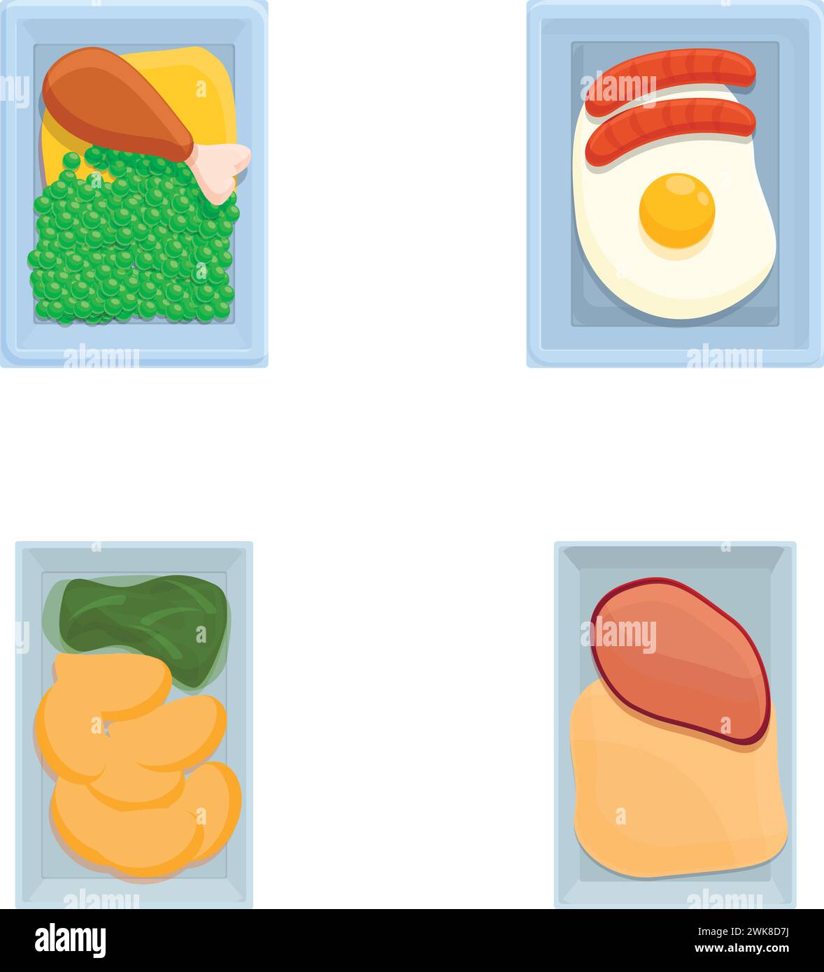 Breakfast menu icons set cartoon vector. Various dishes for breakfast ...