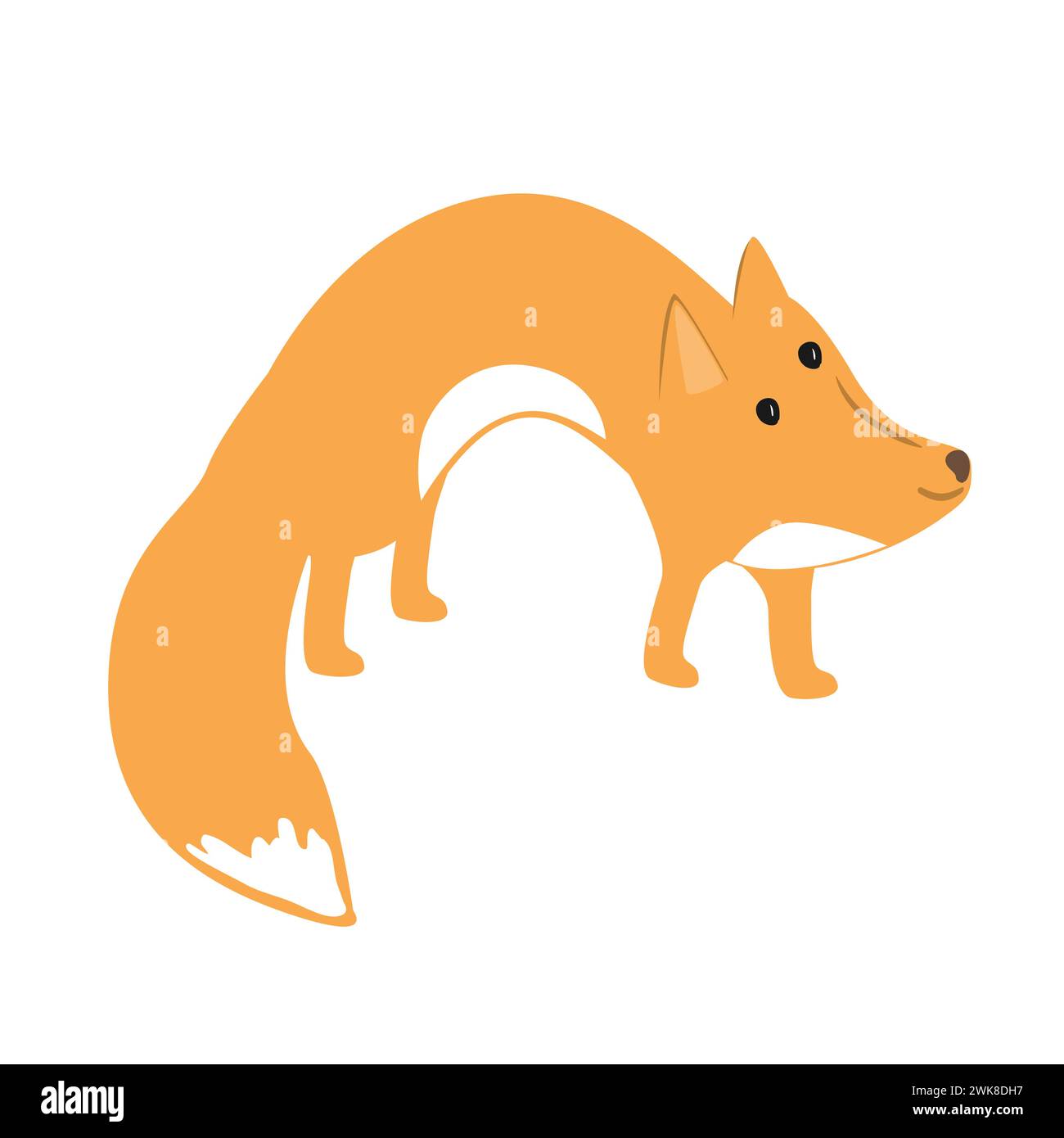 Cute and amazed baby fox. Adorable fox cartoon vector illustration ...