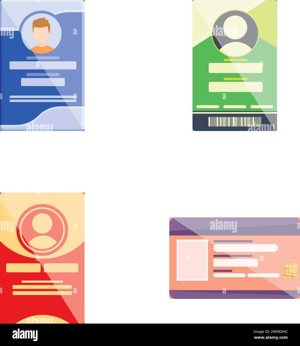 Id card icons set cartoon vector driver license Stock Vector Images - Alamy