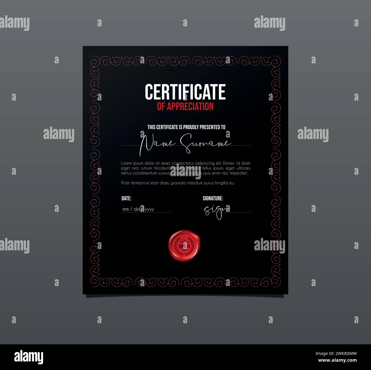 Diploma template vector illustration Stock Vector Images - Alamy