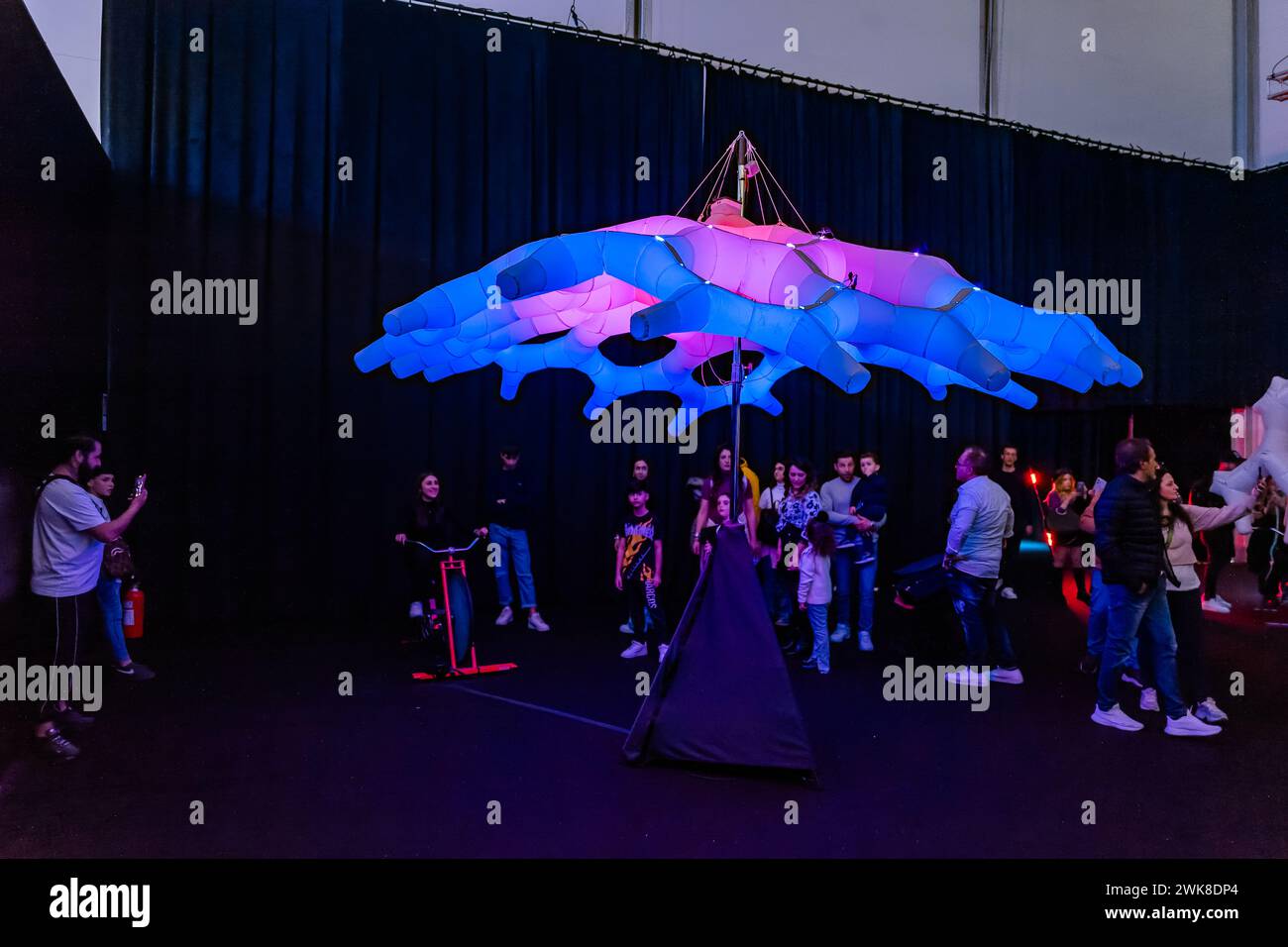 An installation is on display at the Balloon Museum in Naples, where ...