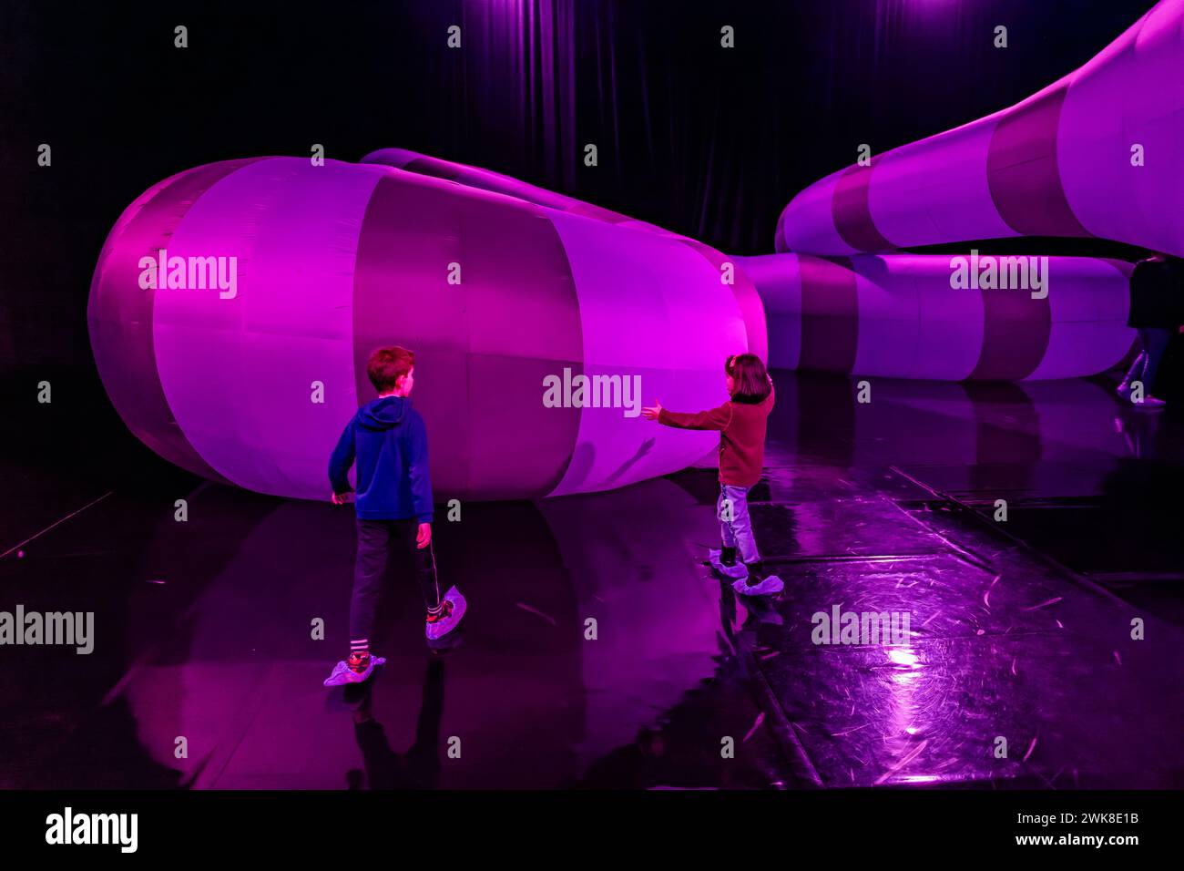 An installation is on display at the Balloon Museum in Naples, where ...