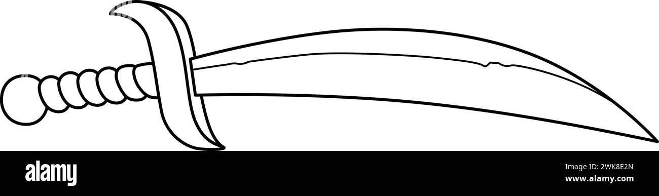 Pirate Cutlass Isolated Coloring Page for Kids Stock Vector Image & Art ...