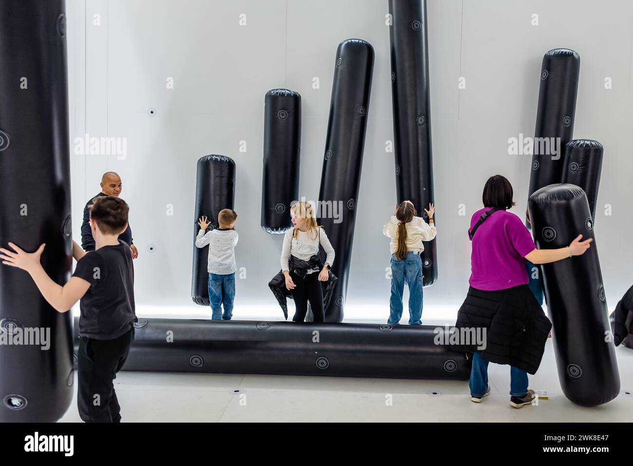 An installation is on display at the Balloon Museum in Naples, where ...