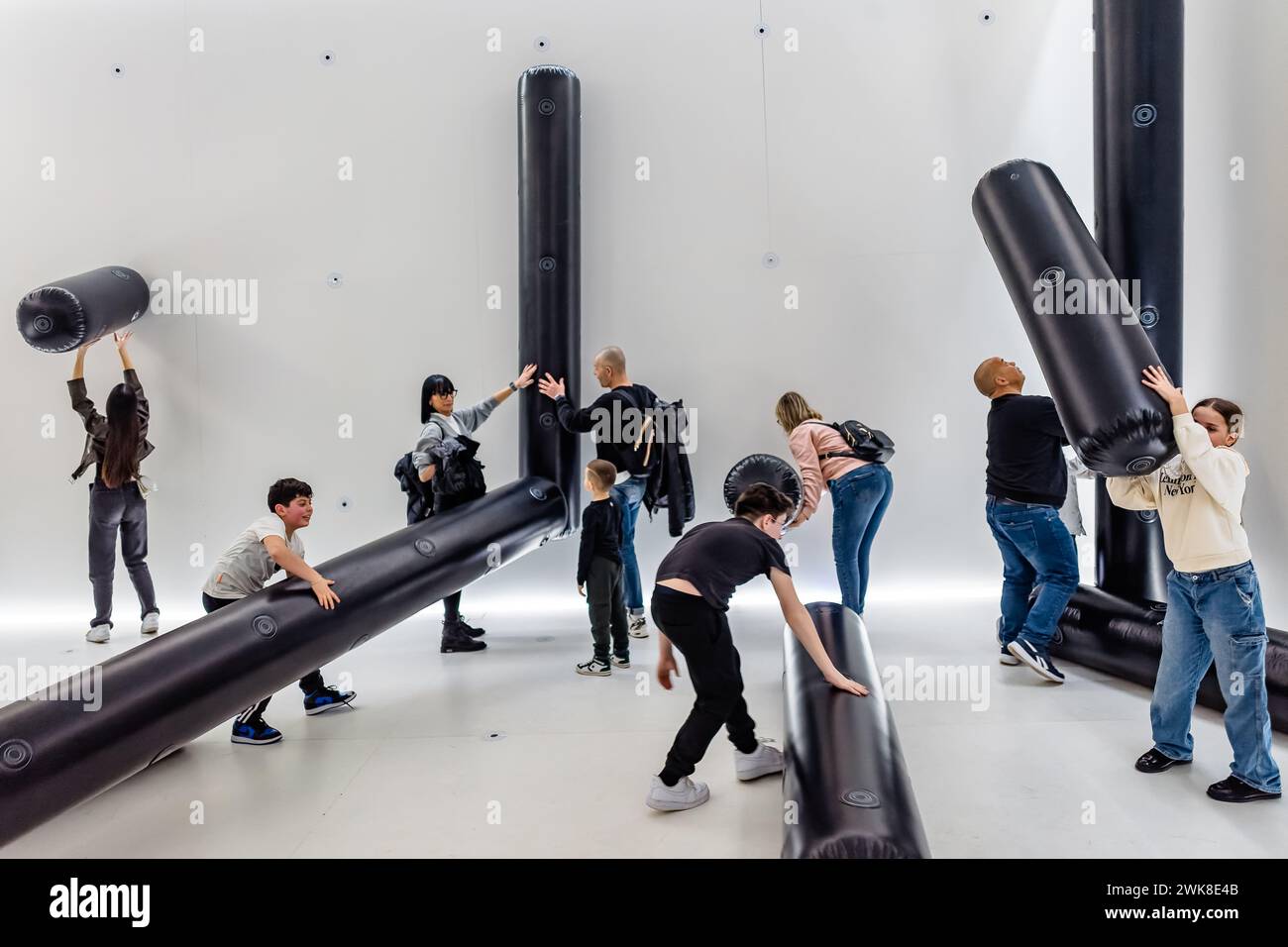 An installation is on display at the Balloon Museum in Naples, where ...