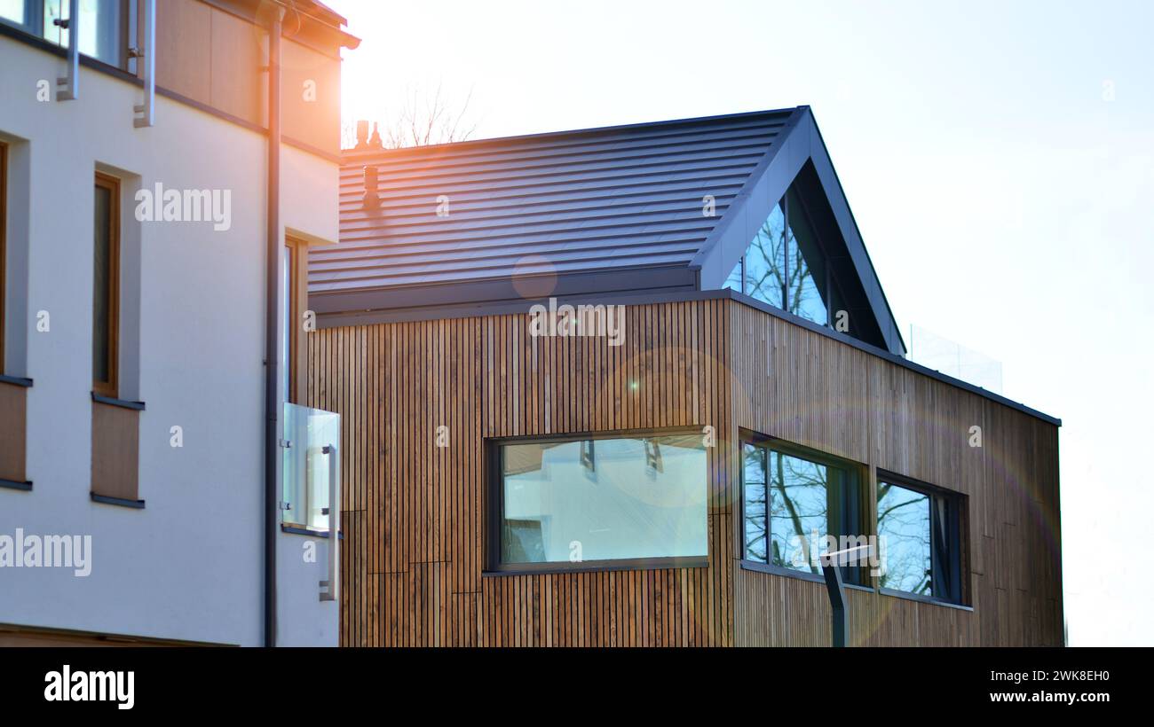 New single family houses in a new development area. Residential homes ...