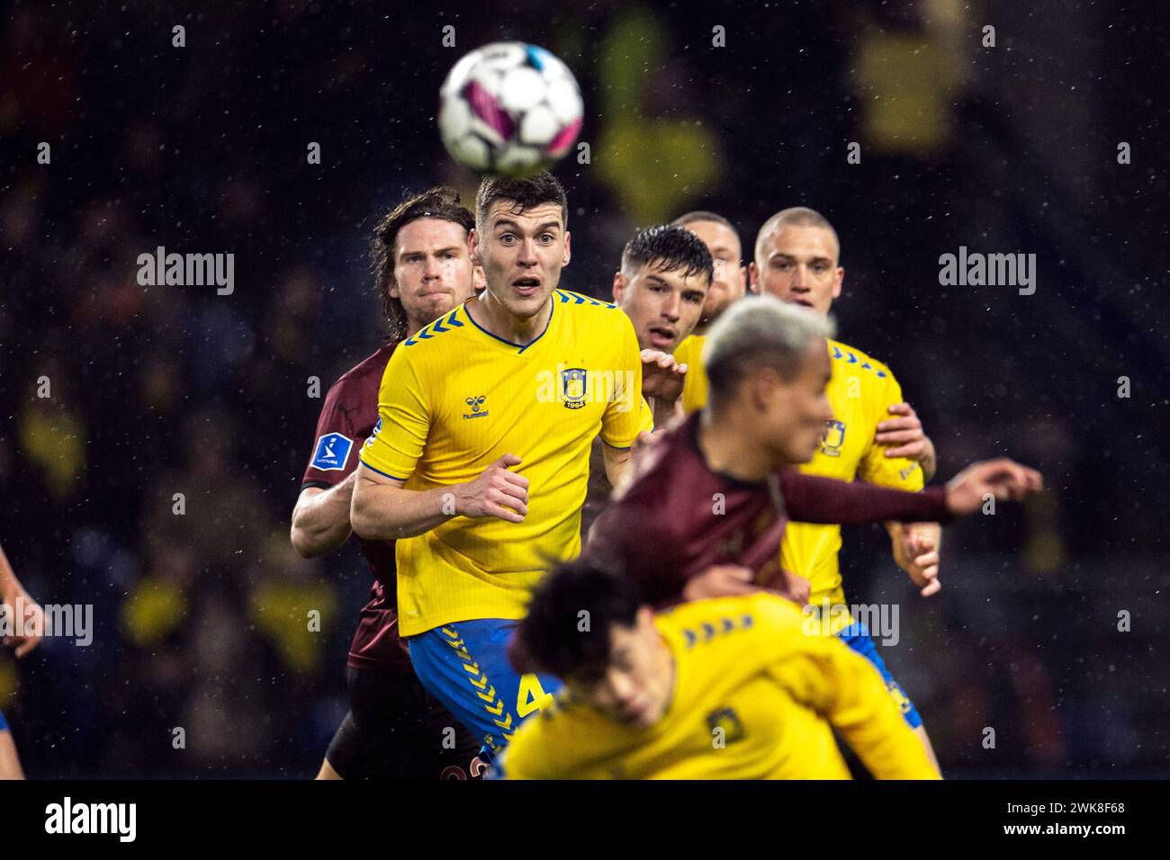 Brondby, Denmark. 18th Feb, 2024. Jacob Rasmussen (4) of Broendby IF ...