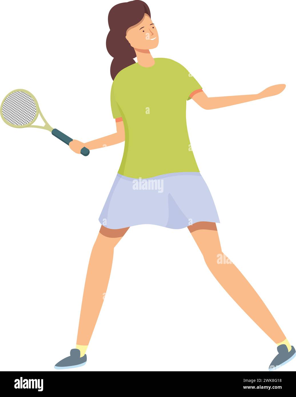 Play court serve icon cartoon vector. Female player. Tennis sport ball ...