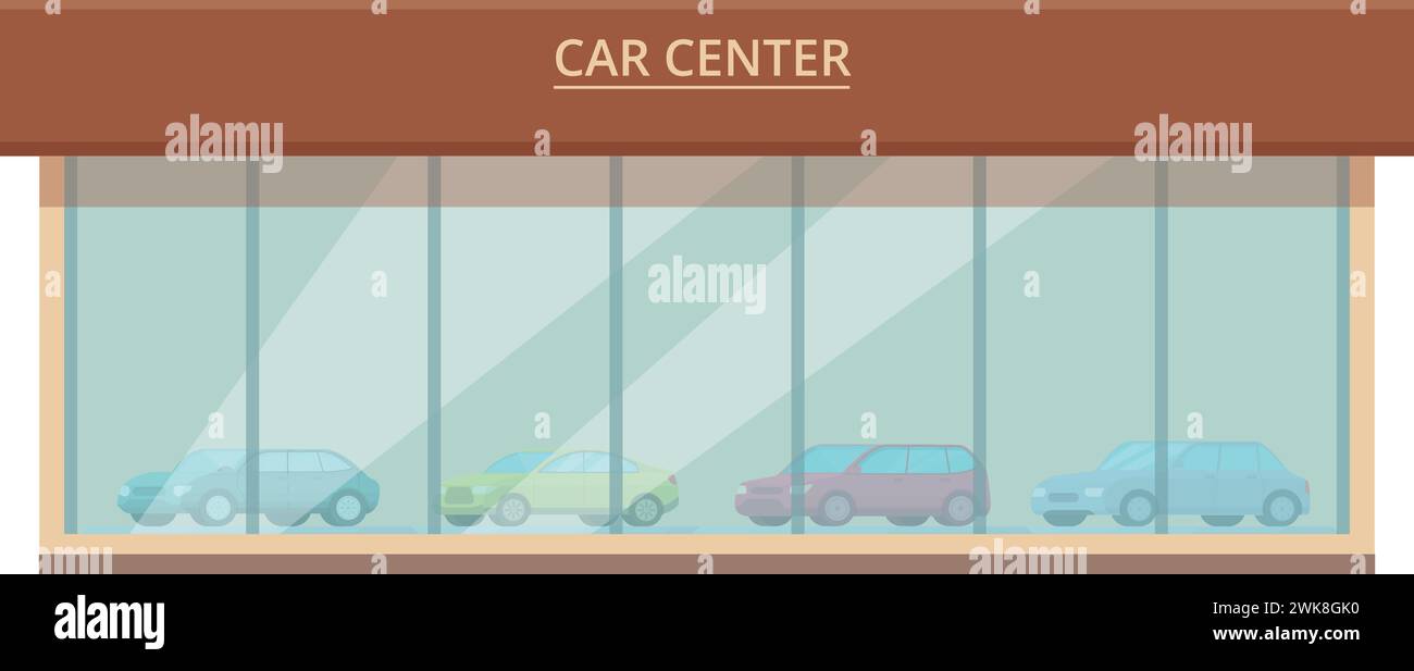 Car center icon cartoon vector. Vehicle showroom. Location transport ...