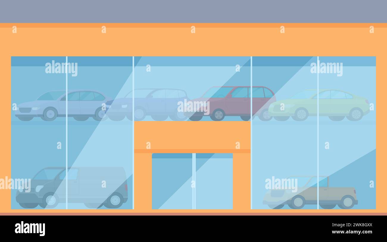 Car showroom rent icon cartoon vector. Vehicle sale service. City ...