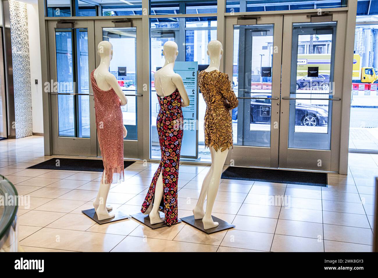 New Orleans, USA - October 26, 2023: female dummies welcome the people ...