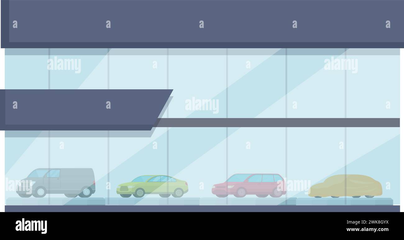 Parking transport icon cartoon vector. Car showroom. Dealer auto stand ...
