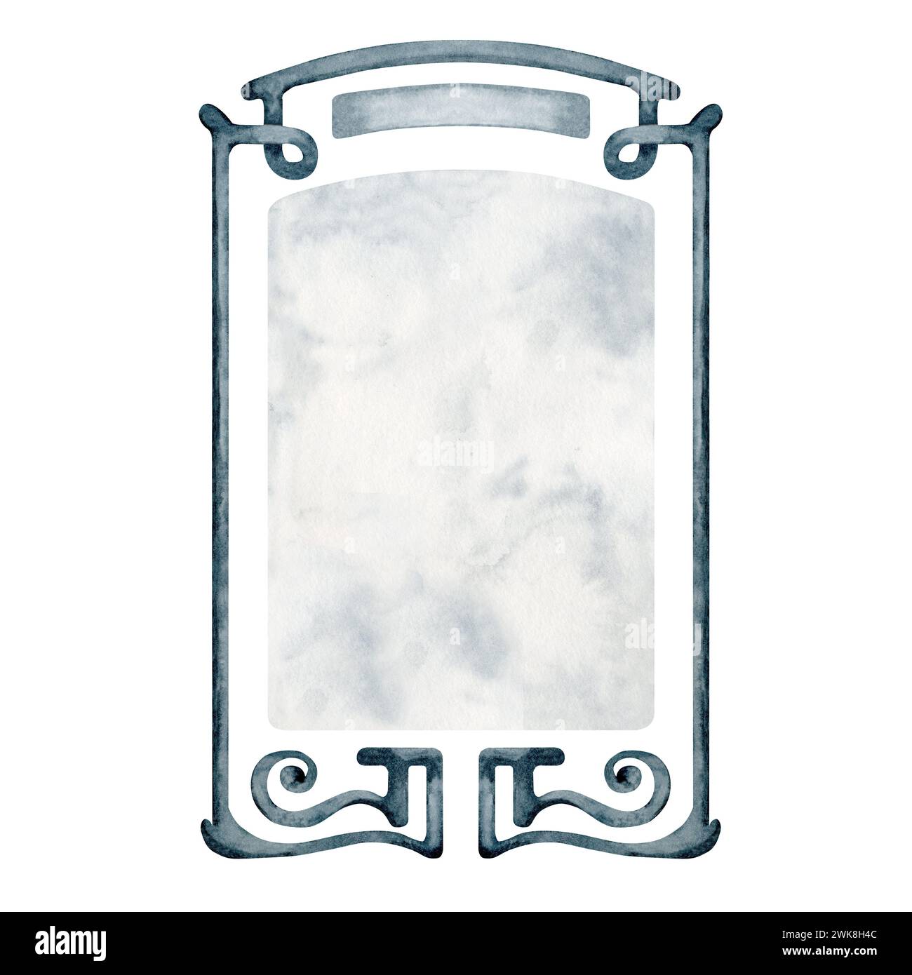 Watercolor vintage fantasy frame repeating antique or art deco border ...