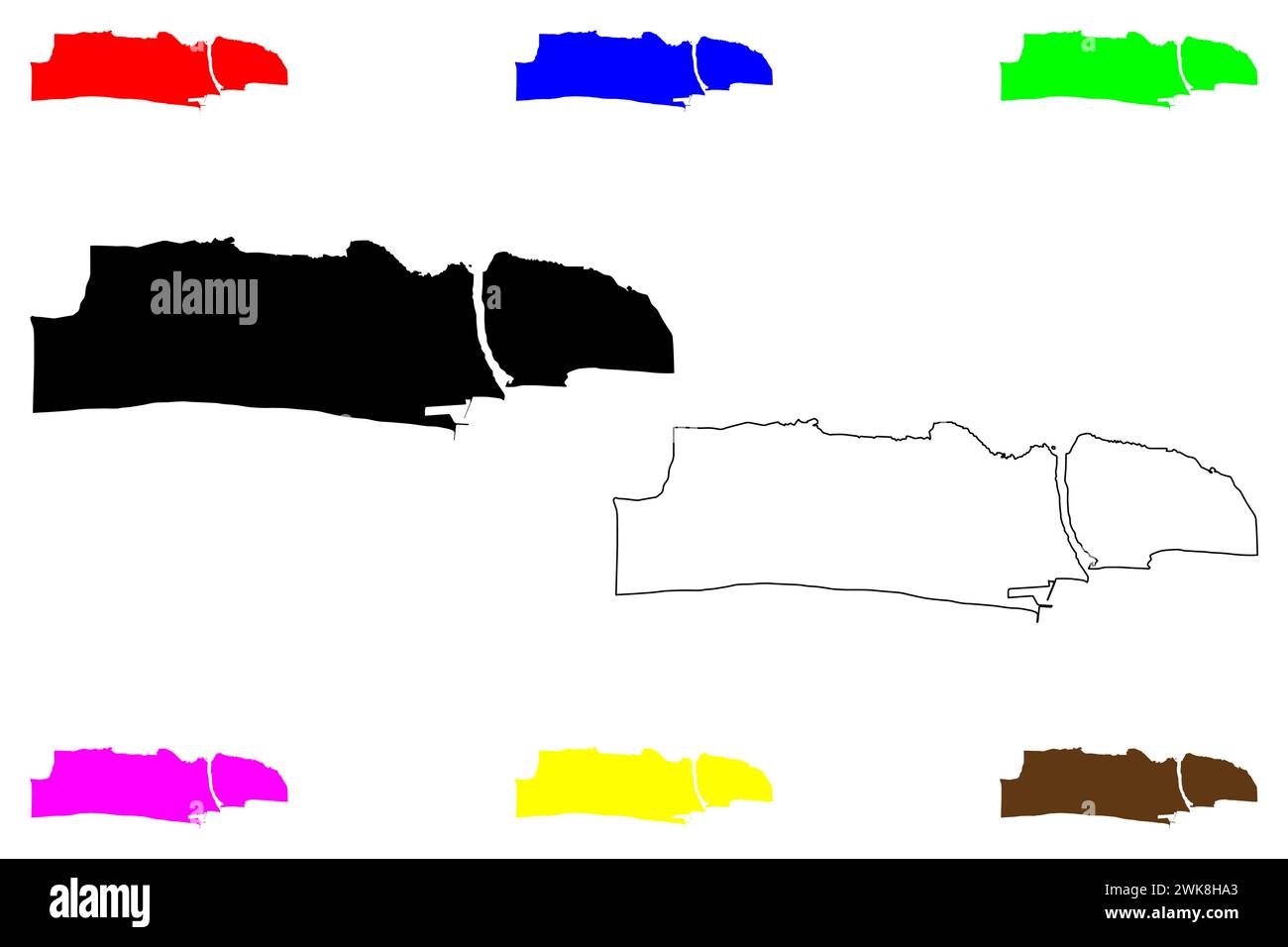 Cotonou city (Republic of Benin) map vector illustration, scribble ...