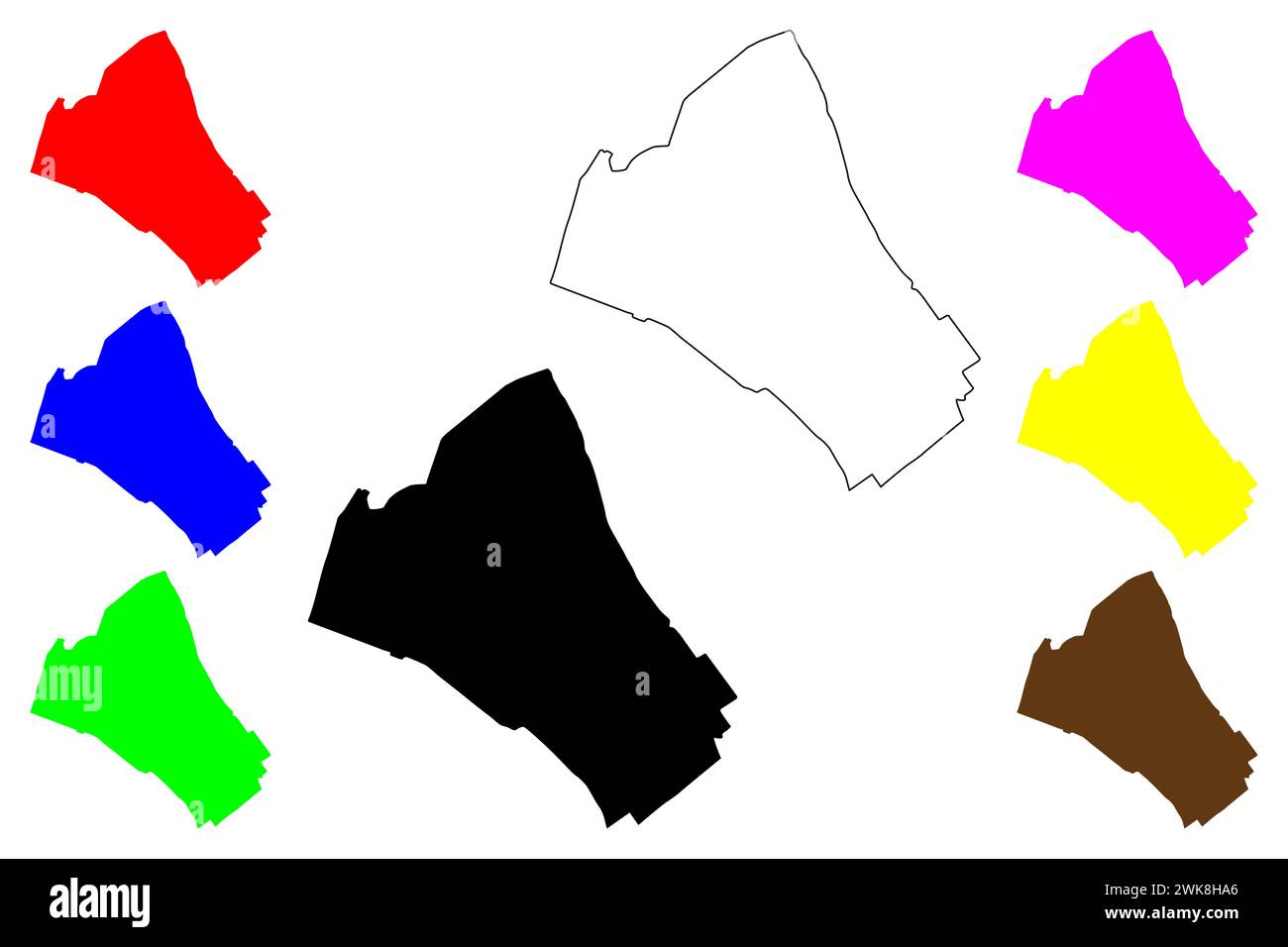 Schaerbeek city (Kingdom of Belgium) map vector illustration, scribble ...