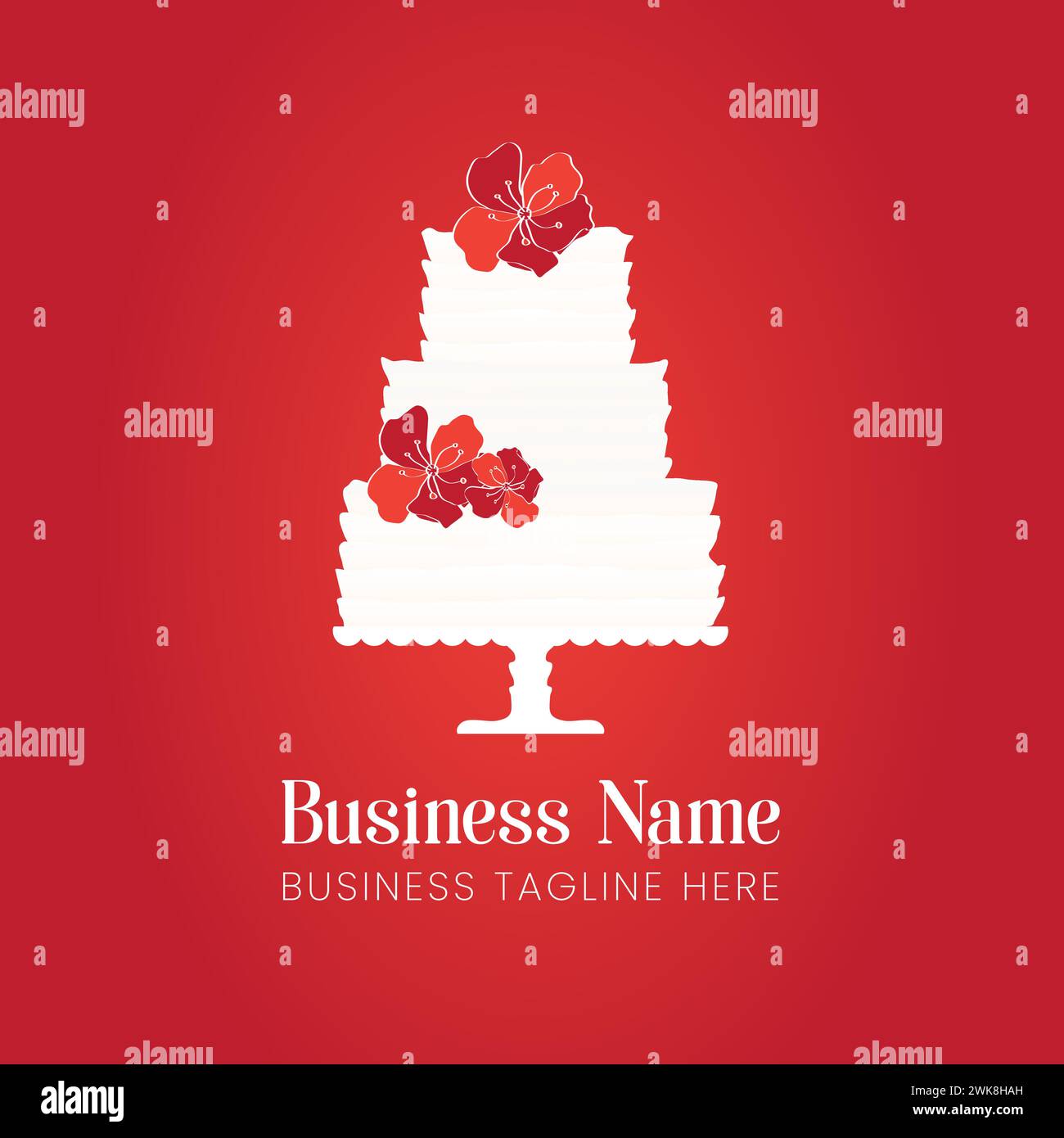 Red Cake Bakery Logo with Flowers Stock Vector Image & Art - Alamy