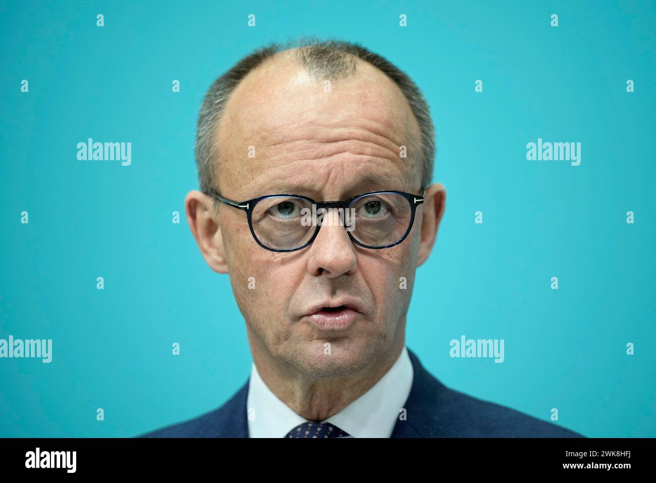 Friedrich Merz, leader of the Christian Democratic Union (CDU), talks ...