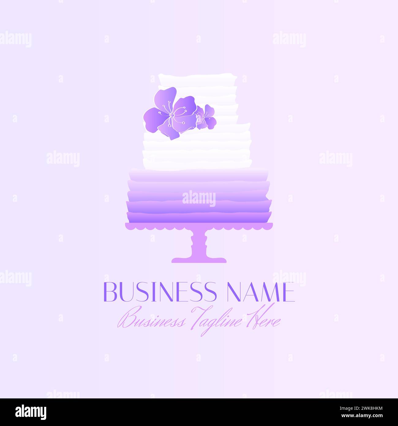 Cake Bakery Logo in Elegant Style in Purple Color Stock Vector Image ...