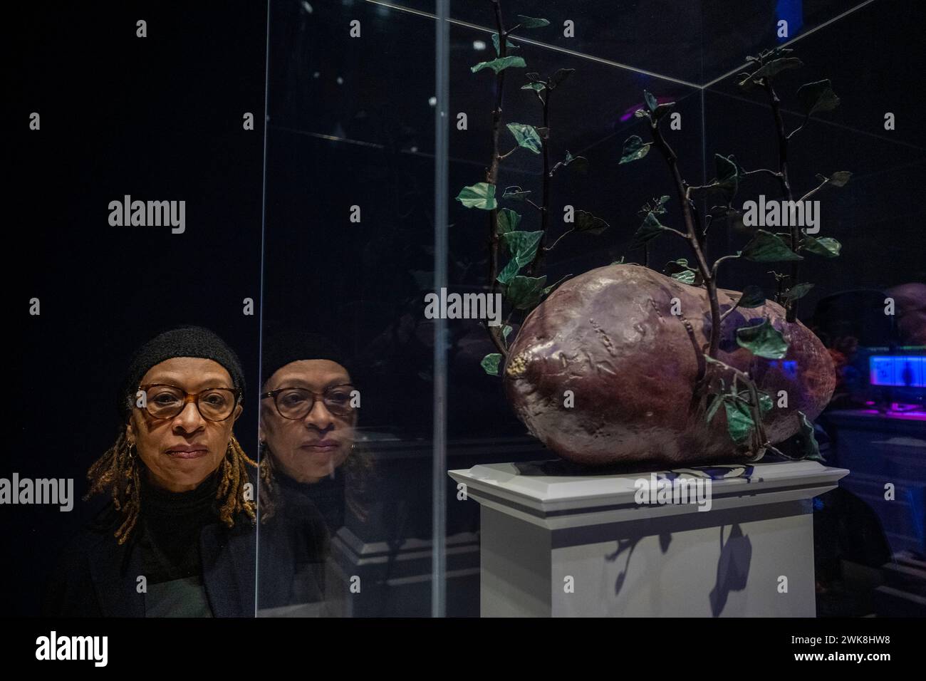 London, UK. 19 February 2024. Artist Veronica Ryan with her work 'Sweet ...
