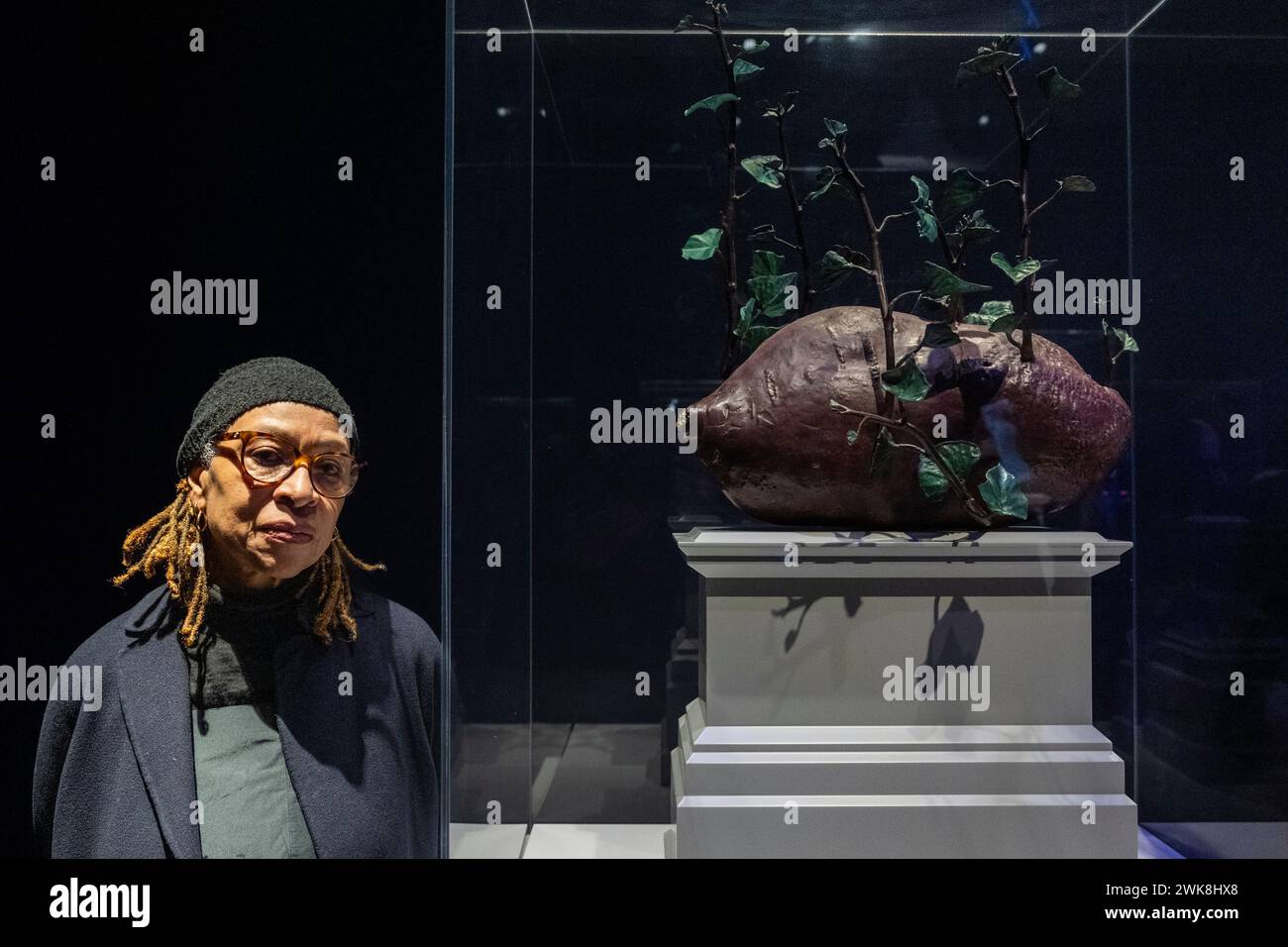 London, UK. 19 February 2024. Artist Veronica Ryan with her work 'Sweet ...