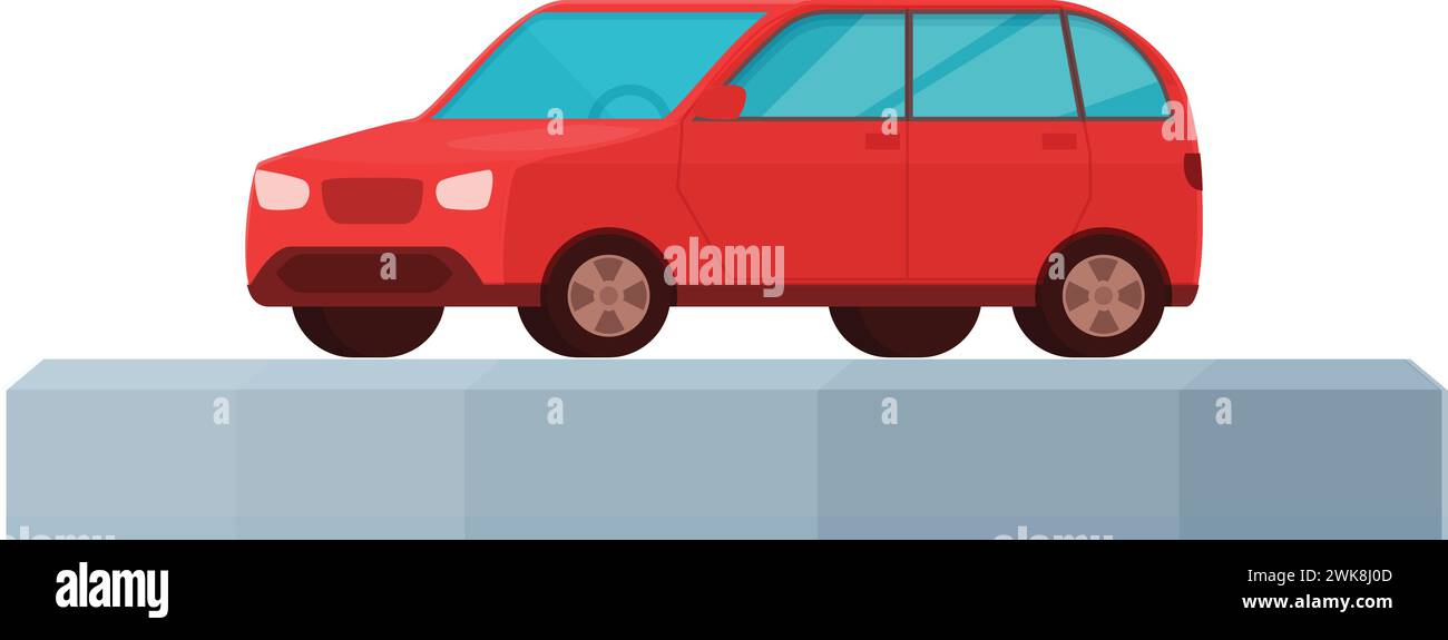 Red new car icon cartoon vector. Auto shop. Garage stand service Stock ...