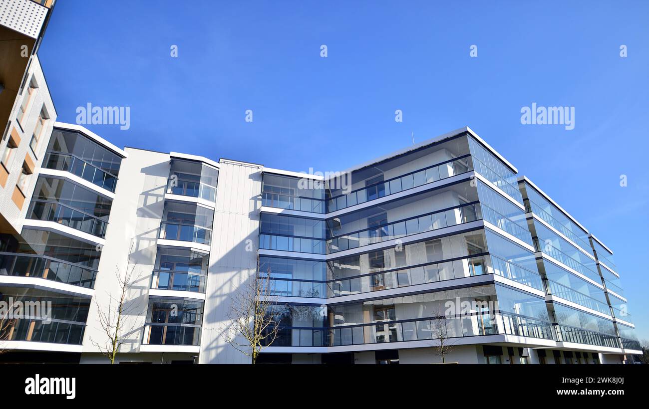A apartment building with a unique architectural solution. A modern ...
