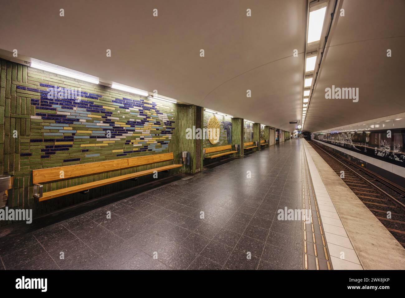 Karlaplan metro, subway station on red line in Stockholm Tunnelbana in ...