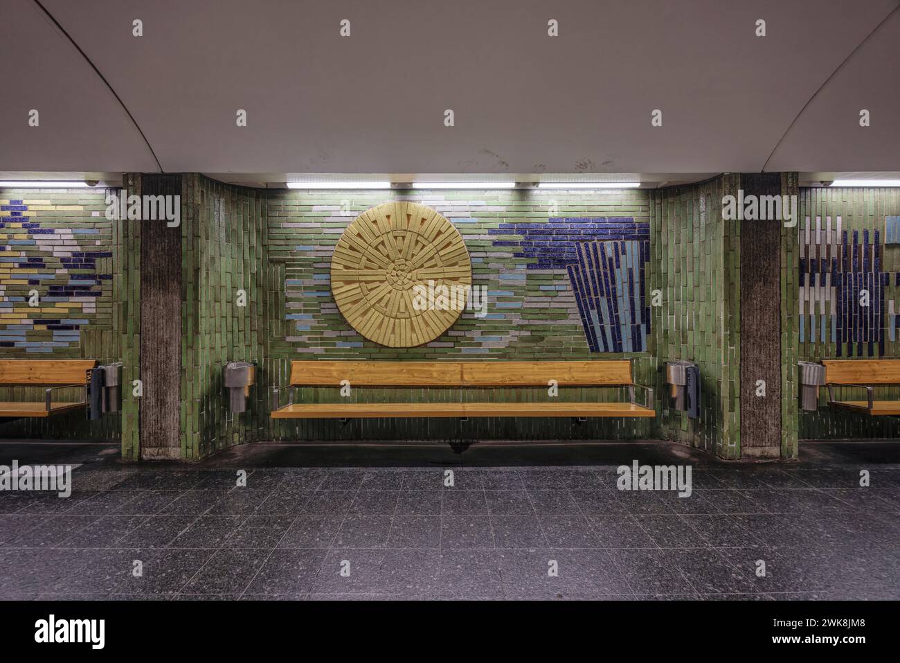 Karlaplan metro, subway station on red line in Stockholm Tunnelbana in ...