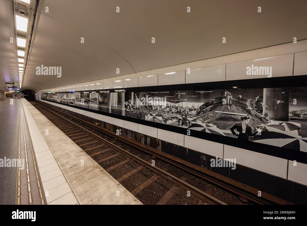 Karlaplan metro, subway station on red line in Stockholm Tunnelbana in ...