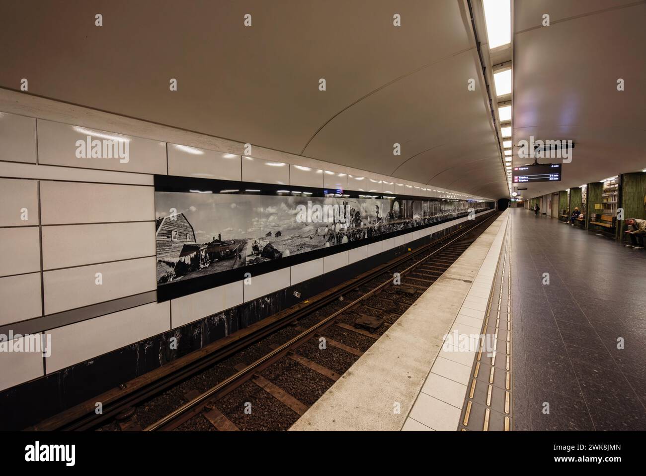 Karlaplan metro, subway station on red line in Stockholm Tunnelbana in ...
