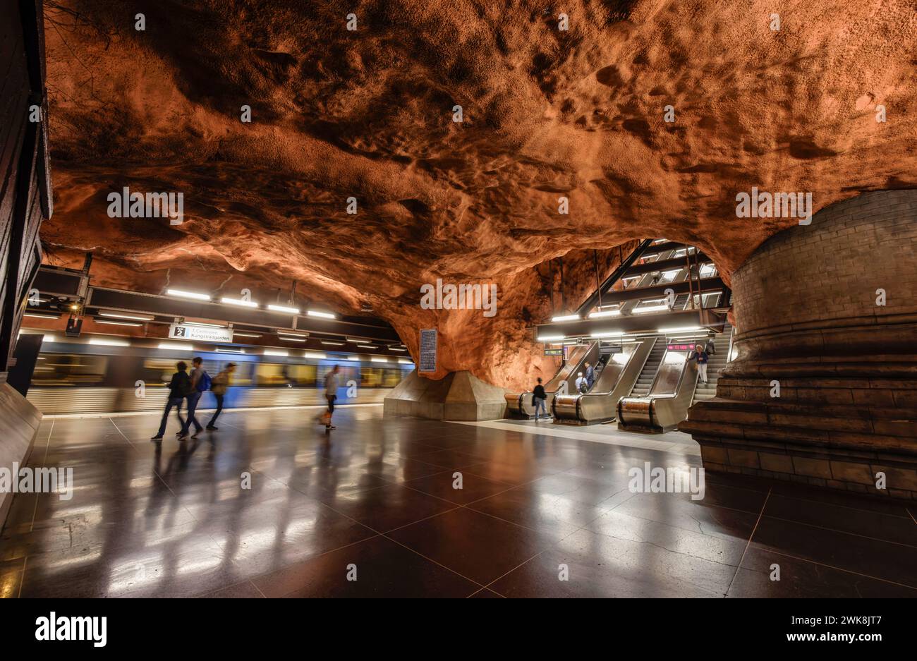 Radhuset metro, subway station on blue line on Stockholm tunnelbana in ...