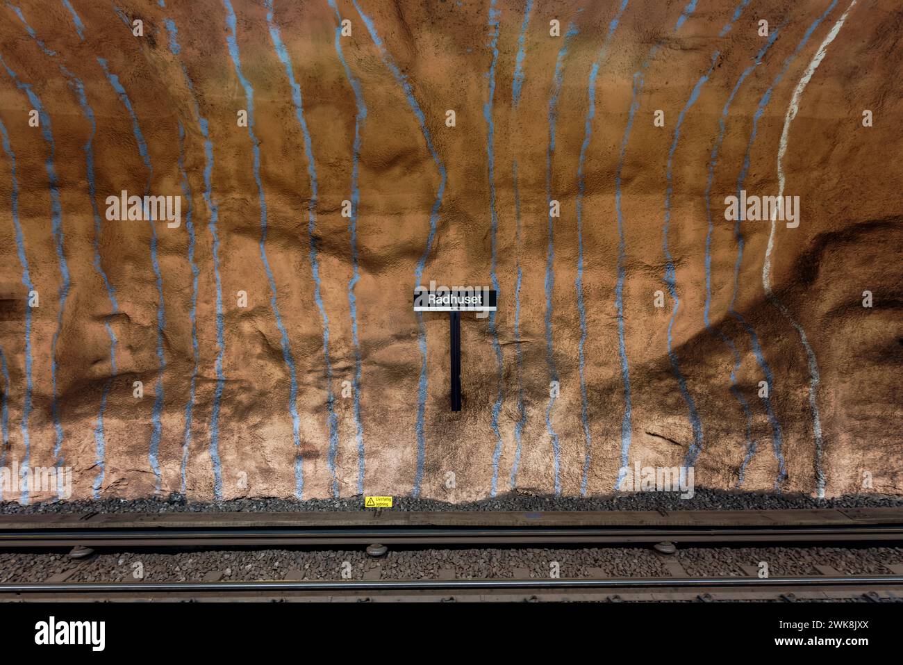 Radhuset metro, subway station on blue line on Stockholm tunnelbana in ...