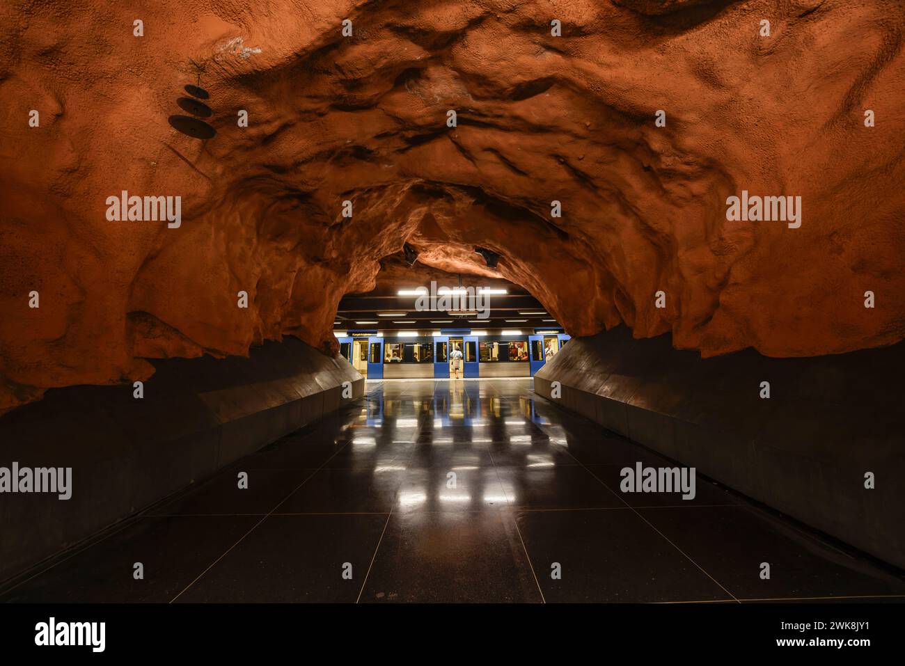Radhuset metro, subway station on blue line on Stockholm tunnelbana in ...