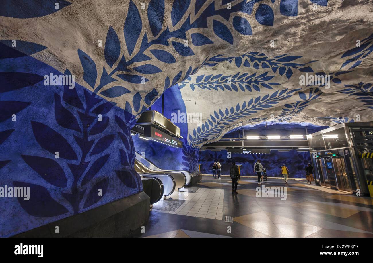 T Centralen metro, subway station on blue and red line on Stockholm ...
