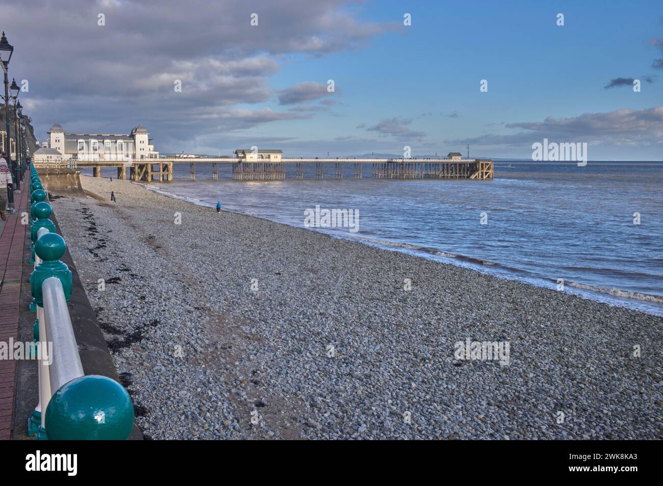 Penarth beach and pier on a winter’s day. People swimming Stock Photo ...